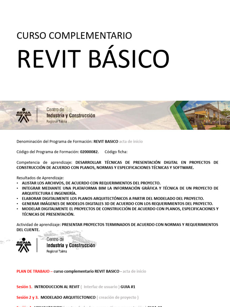 SENA - Introduccion REVIT Basico | PDF | Autodesk Revit | Software