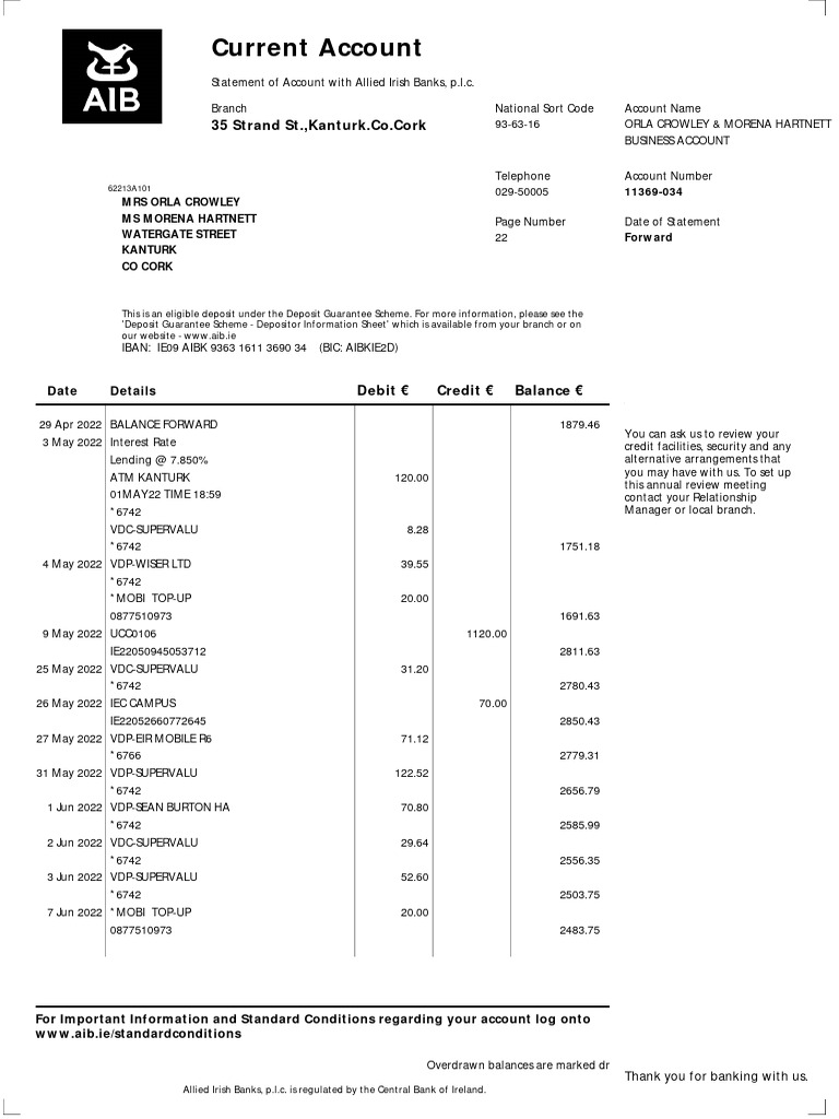 29th July 2022 | PDF | Transaction Account | Deposit Account