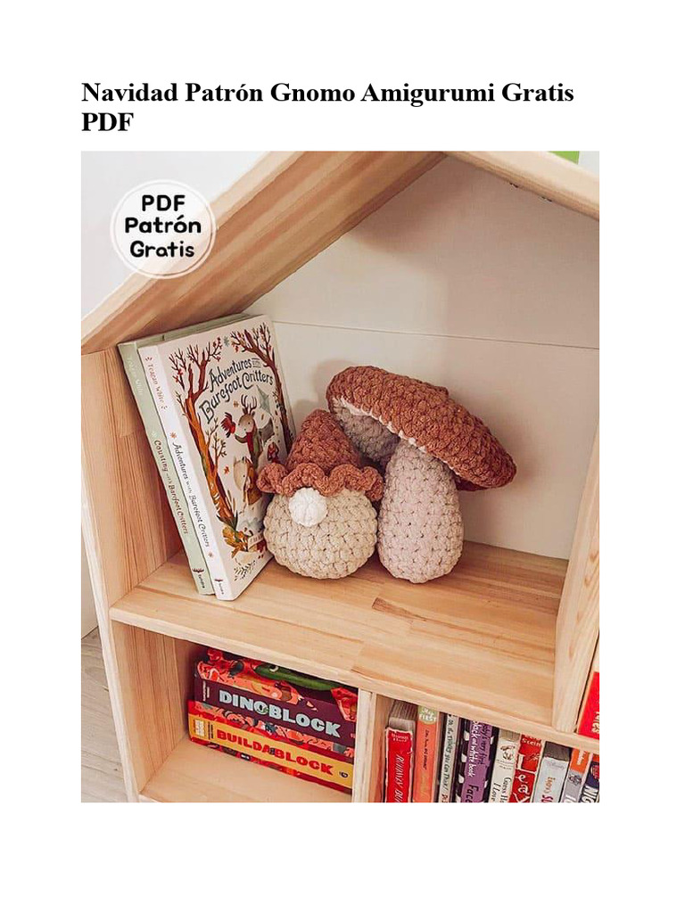 Patrón Gratis de Gnomo Amigurumi | PDF | Amigurumi | Tejer