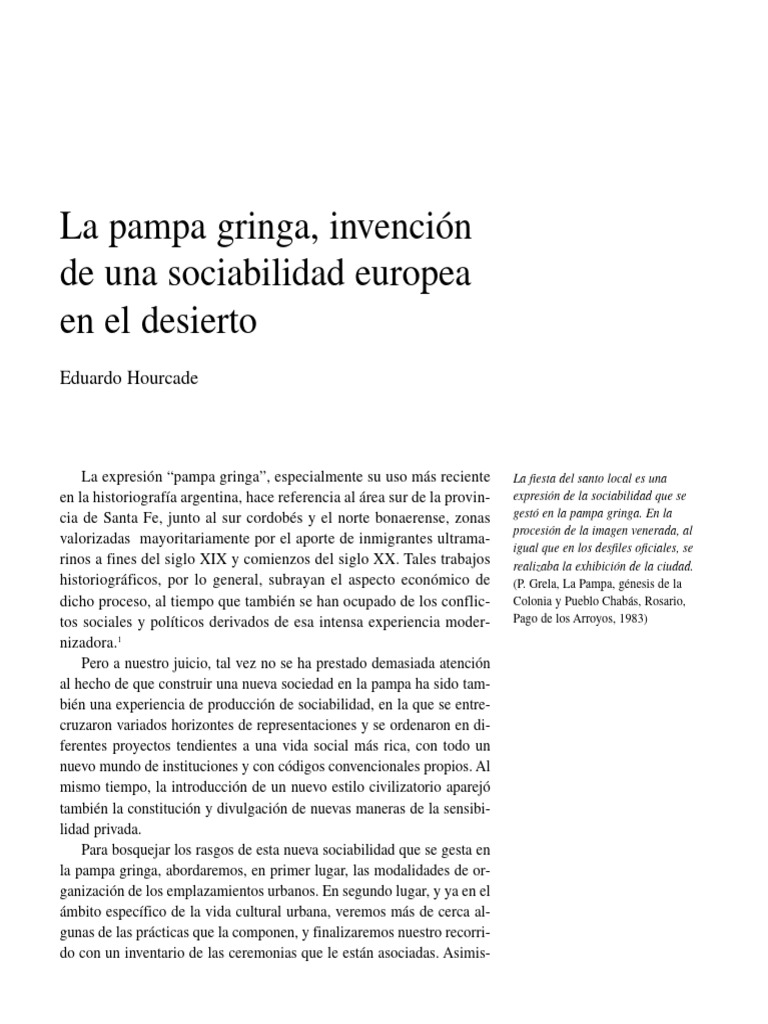 HOURCADE - La Pampa Gringa | PDF