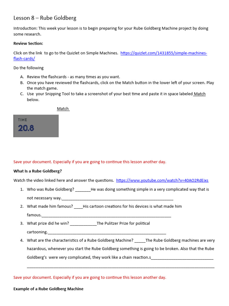 Lesson 8 - What Is A Rube Goldberg | PDF | Machines | Manufactured Goods