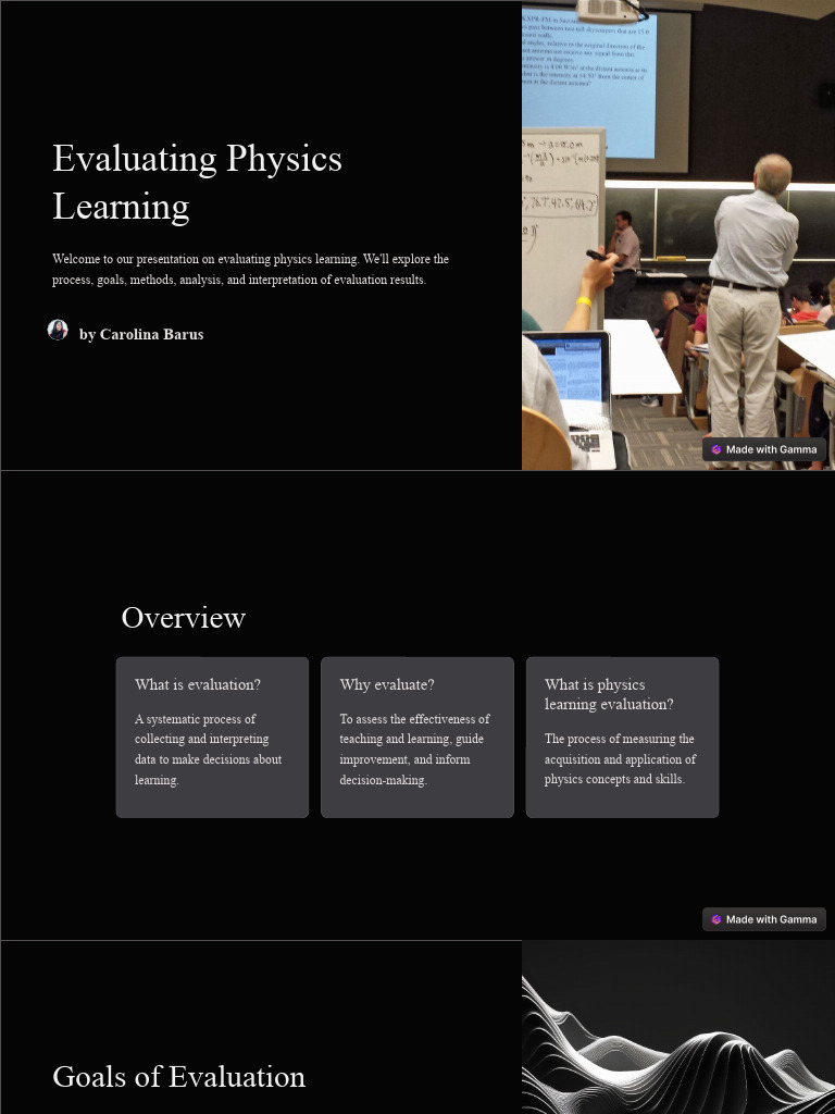 Evaluating Physics Learning | PDF | Evaluation | Learning