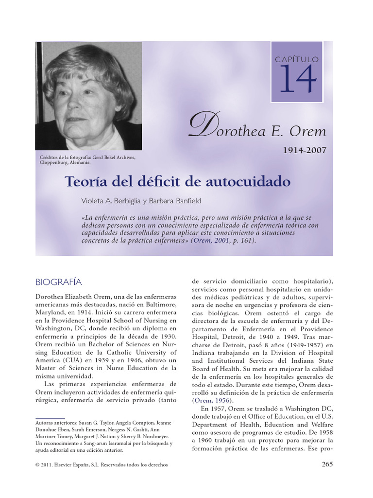 Dorothea Orem | PDF | Ciencias sociales | Ciencia y matemáticas