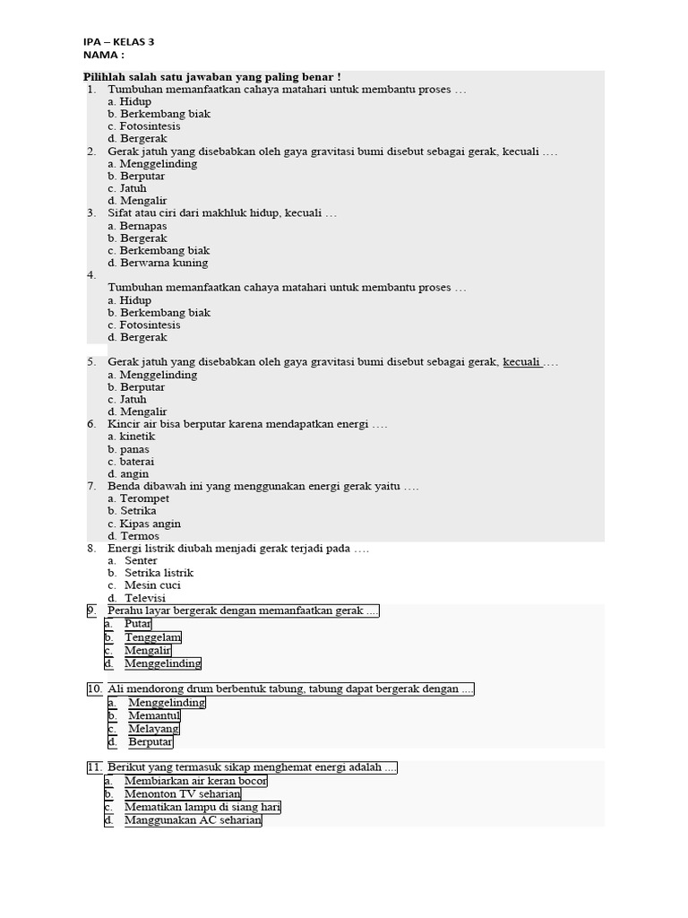 KELAS 3 - IPA - 1x | PDF