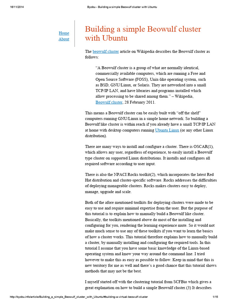 Beowulf Cluster | PDF | Computer Cluster | Secure Shell