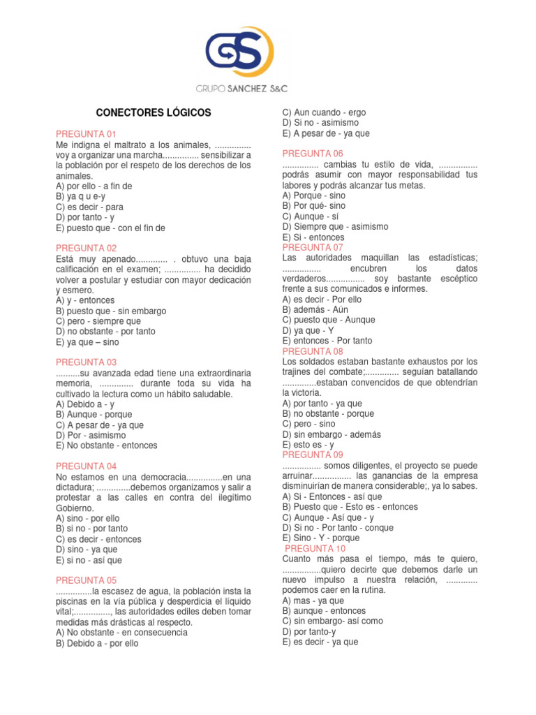 Conectores Lógicos - Ficha | PDF