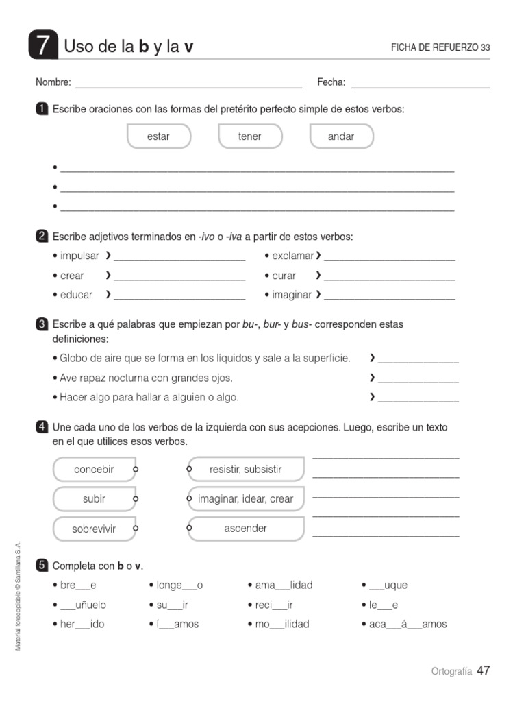 Uso de la b y la v para niños | PDF | Idiomas | Estudios de idiomas ...