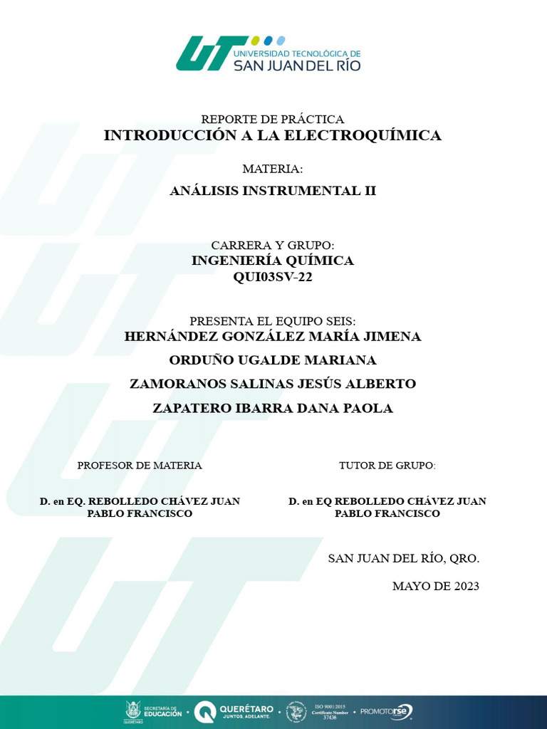 Práctica 1. INTRODUCCIÓN A LA ELECTROQUÍMICA | PDF | Redox | Electroquímica
