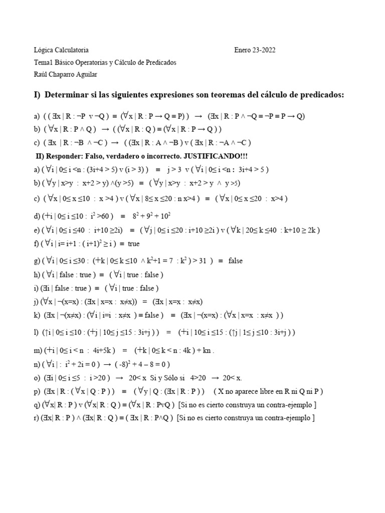OPERATORIAS EJERCICIOS ENERO 26-2023 | PDF