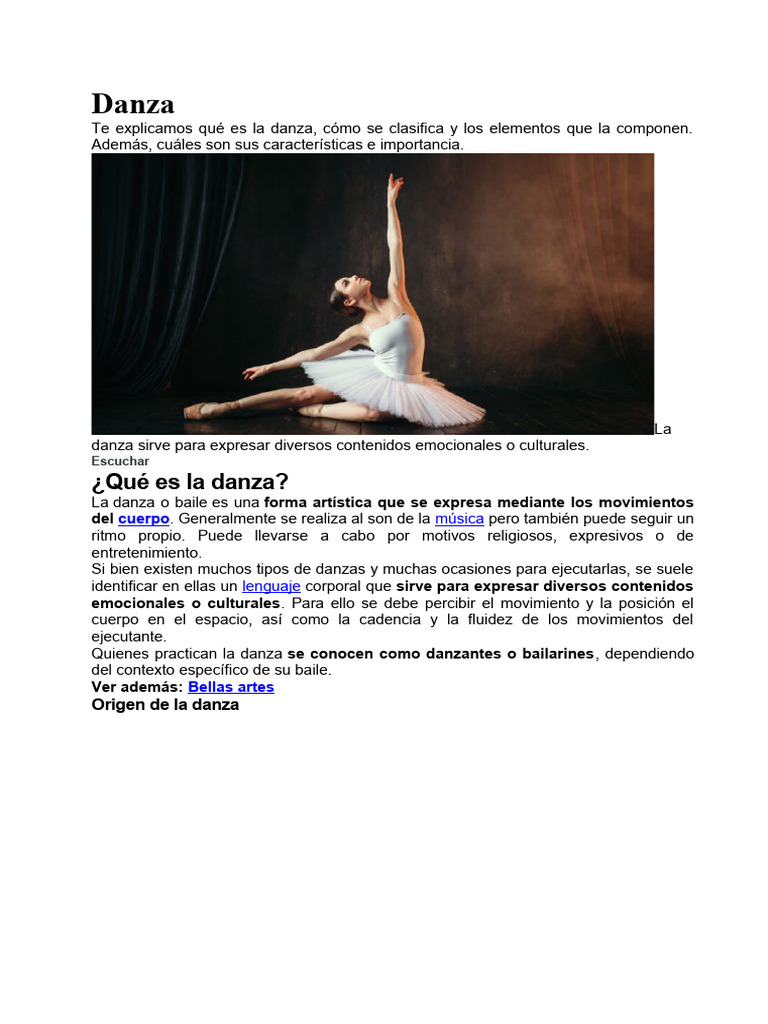 Danza | PDF | Bailes | Música dance