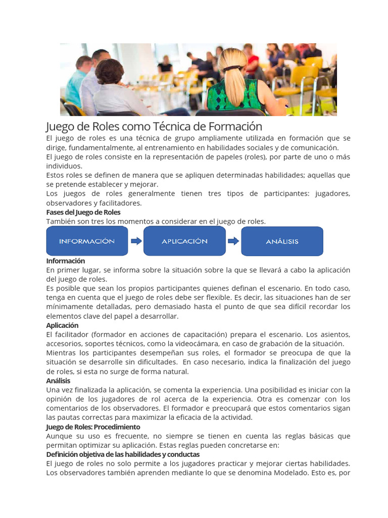 Juego de Roles Como Técnica de Formación | PDF | Comportamiento ...