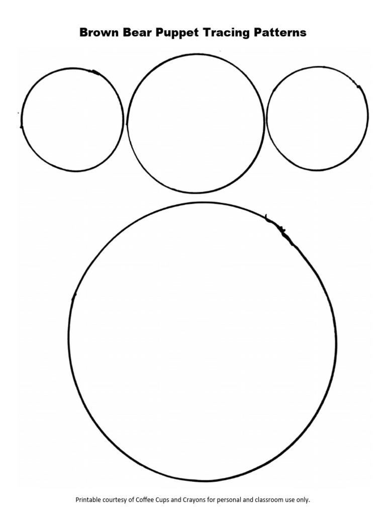 Brown Bear Puppet Tracing Patterns 2 | PDF