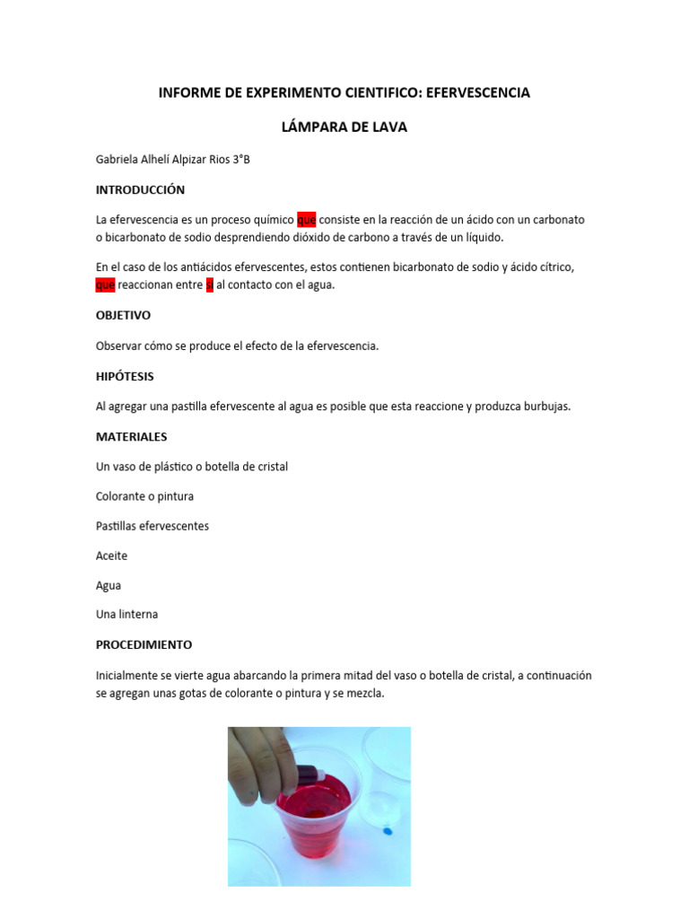 INFORME DE EXPERIMENTO CIENTIFICO | PDF