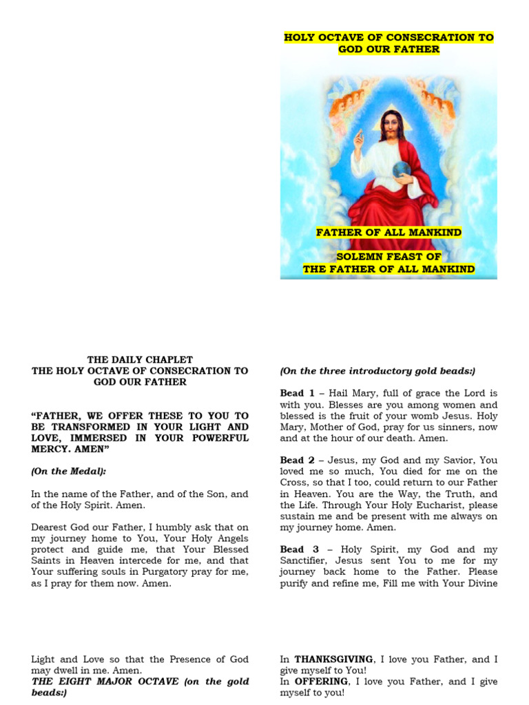 Holy Octave of Consecration To God Our Father | PDF | Lord's Prayer ...