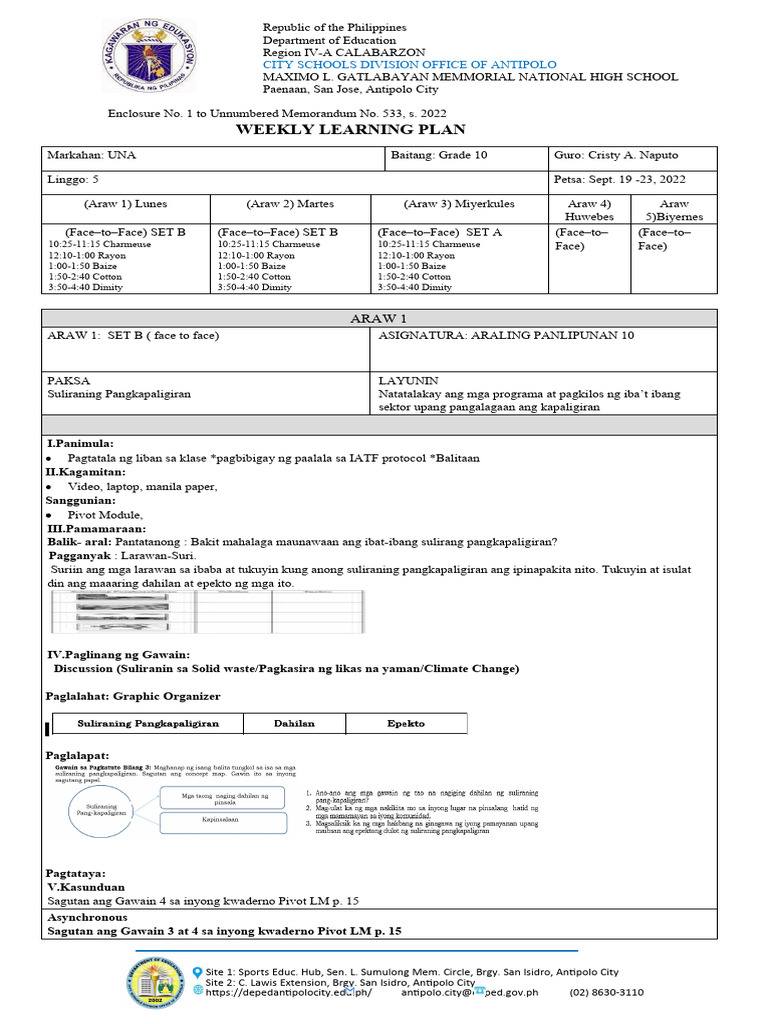 NAPUTO WLP G10 Week5 22-23 | PDF