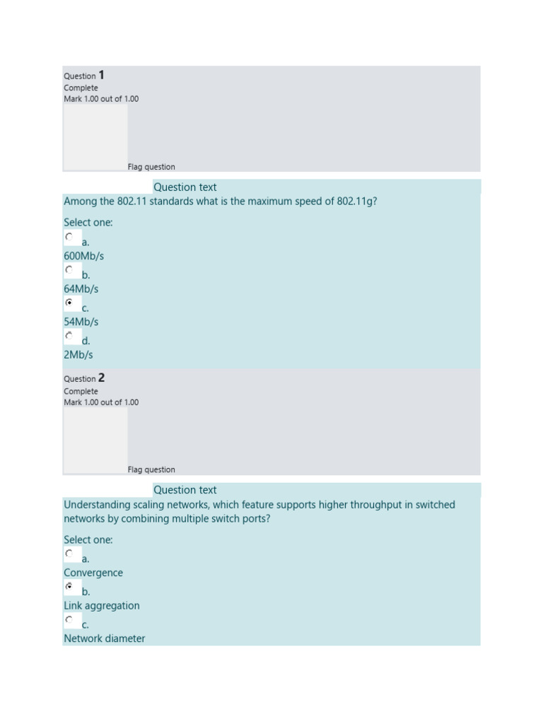 Data Com Midterm Quiz1 Ongoing | PDF | Network Switch | Wireless Lan