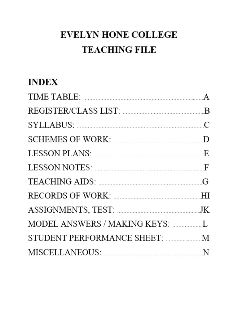 Teaching File - Table of Content | PDF