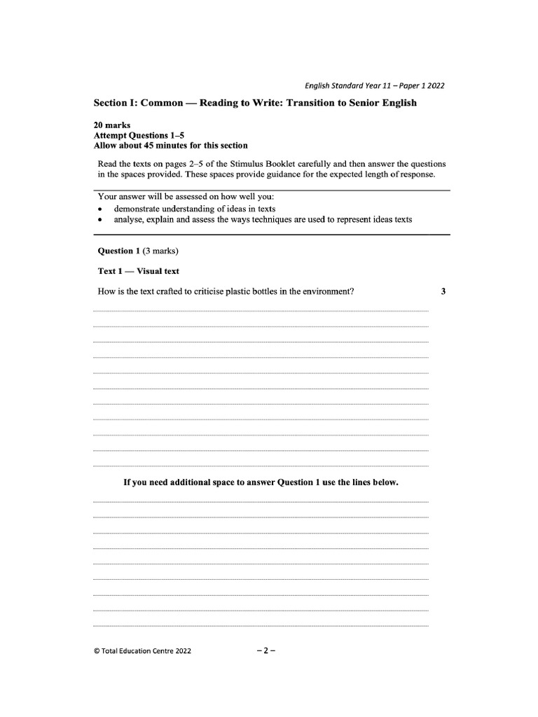 Standard Sample Exam | PDF