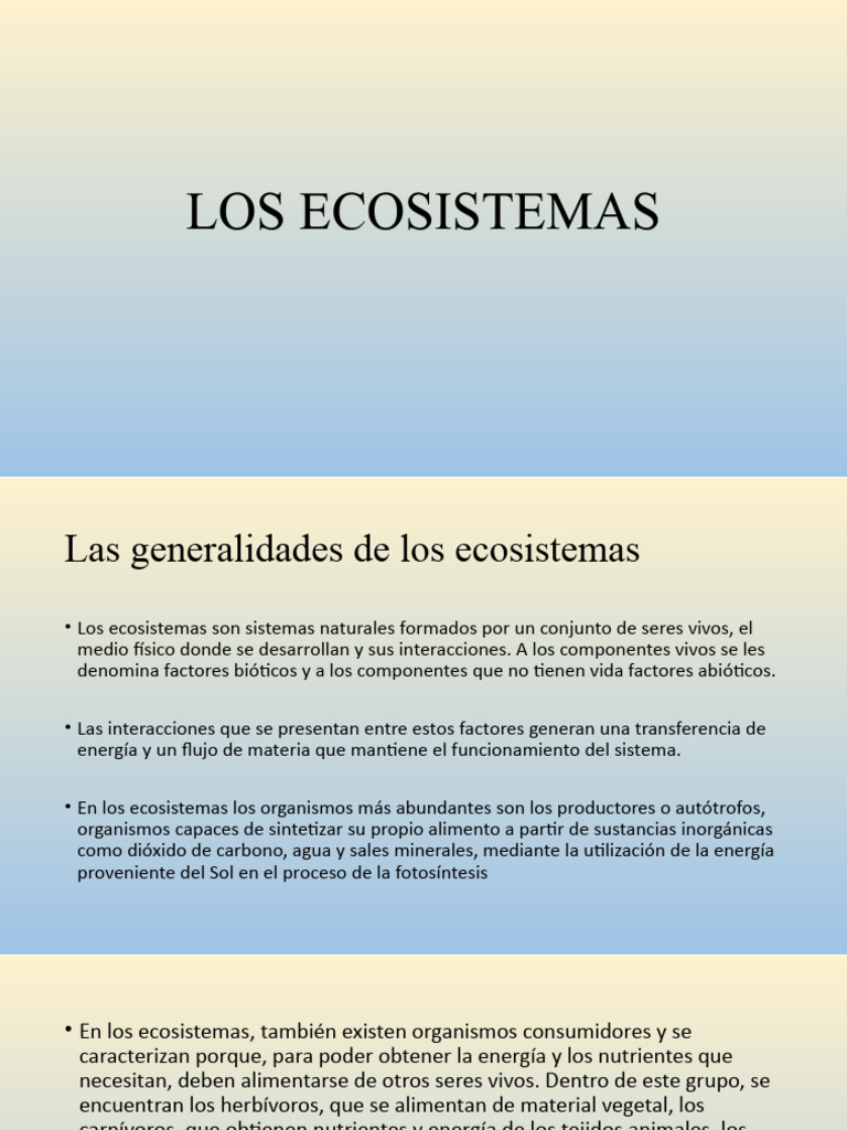 Los Ecosistemas | PDF | Organismos | Ecosistema