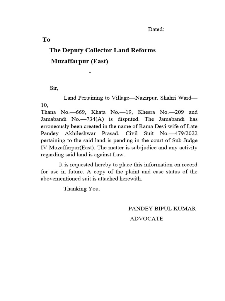 Legal Notice Application To DCLR | PDF