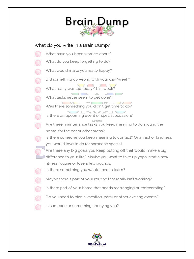 Brain Dump Journal Prompts Guide | PDF | Self-Improvement | Career & Growth