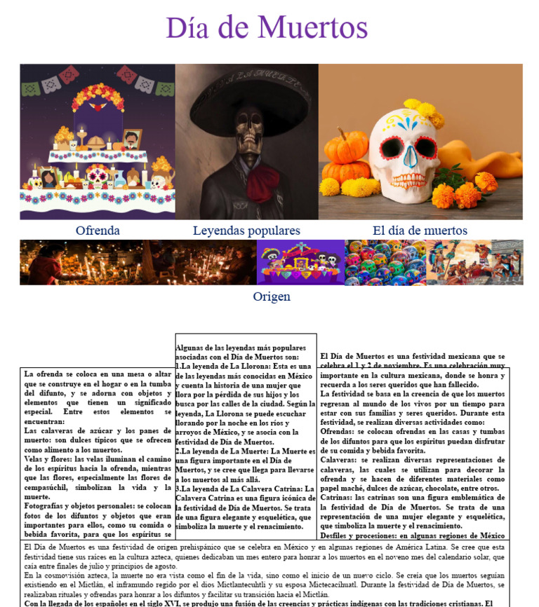 Día de Muertos Monografia Historia | PDF | Cultura de las Americas ...