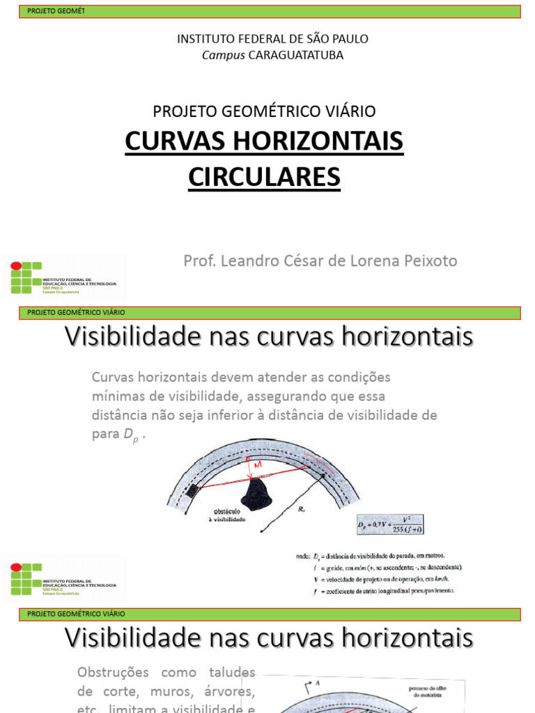 Aula 9 - PGVE7 - Curva Circular Horizontal - DP Curvas | PDF | Curva ...