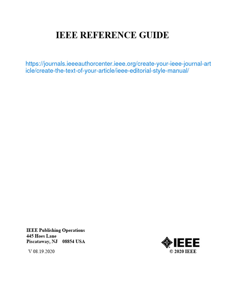 IEEE Reference Guide - 2020 | PDF | Metadata | Data
