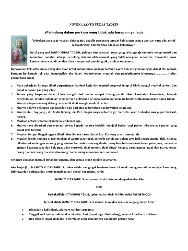 Dokumen - Tips - Novena Santo Yudas Tadeus 569ba0cc62140 | PDF | Agama & Spiritualitas