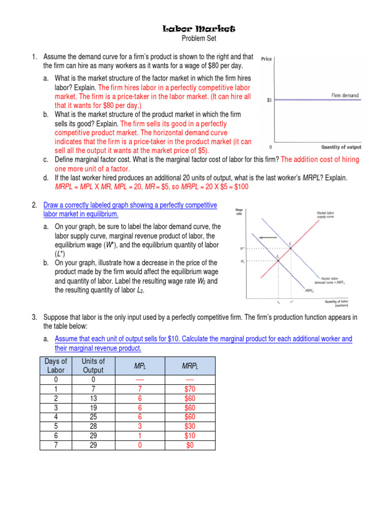 Perfect Competition Labor Market Analysis | PDF | Labour Economics ...