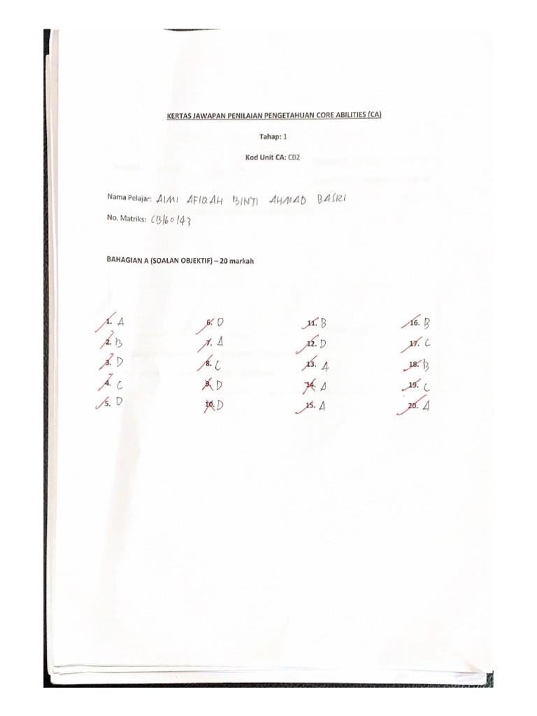2b-KERTAS JAWAPAN CA02 | PDF