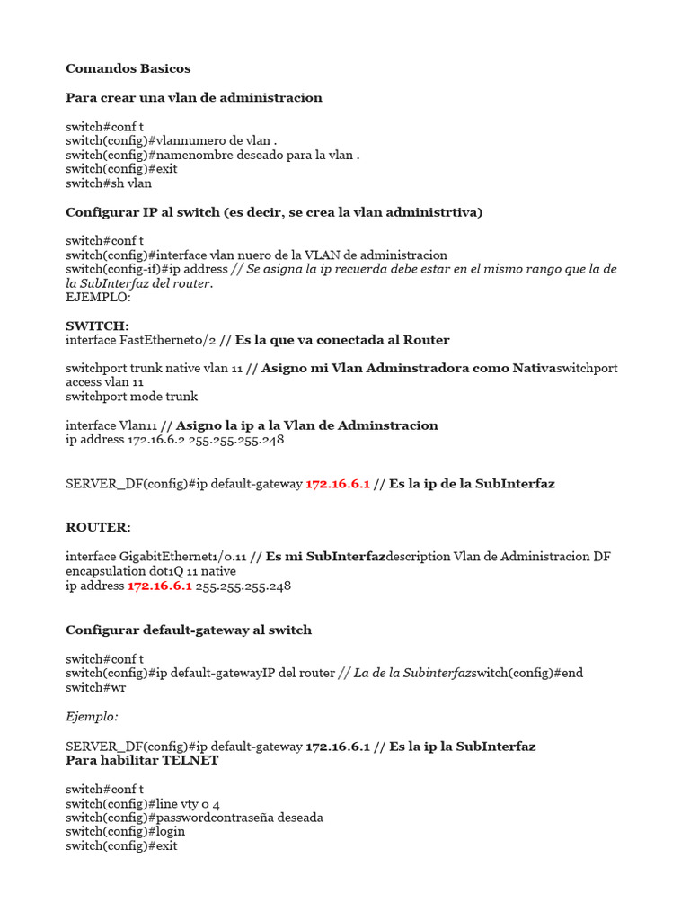 COMANDOS | PDF | Enrutador (Computación) | Dirección IP