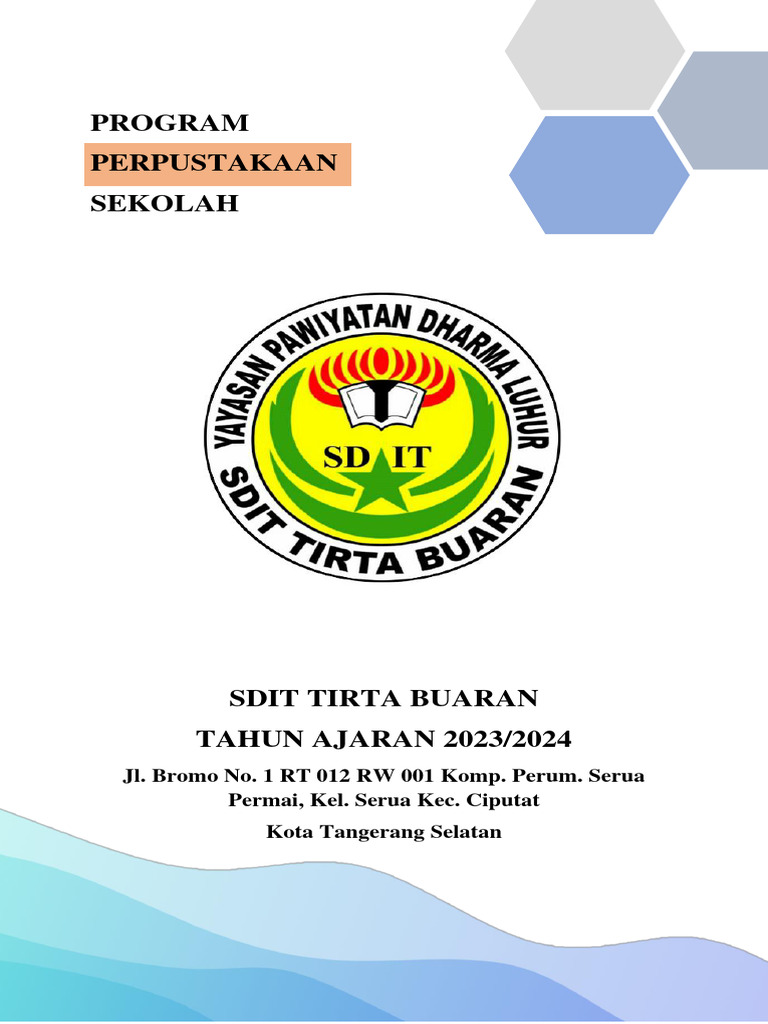 Rencana Kerja Perpustakaan SDIT 2023/2024 | PDF