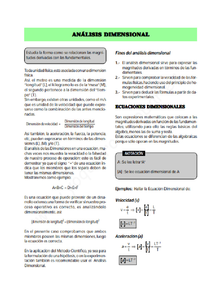 Analisis Dimensional | PDF
