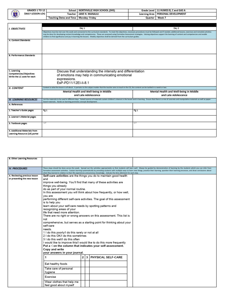 Dll-Week 7 | PDF | Mental Health | Learning