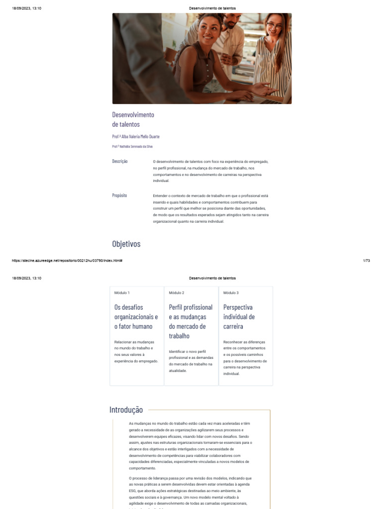 Aula 01 - Desenvolvimento de Talentos | PDF | Liderança | Gestão de ...