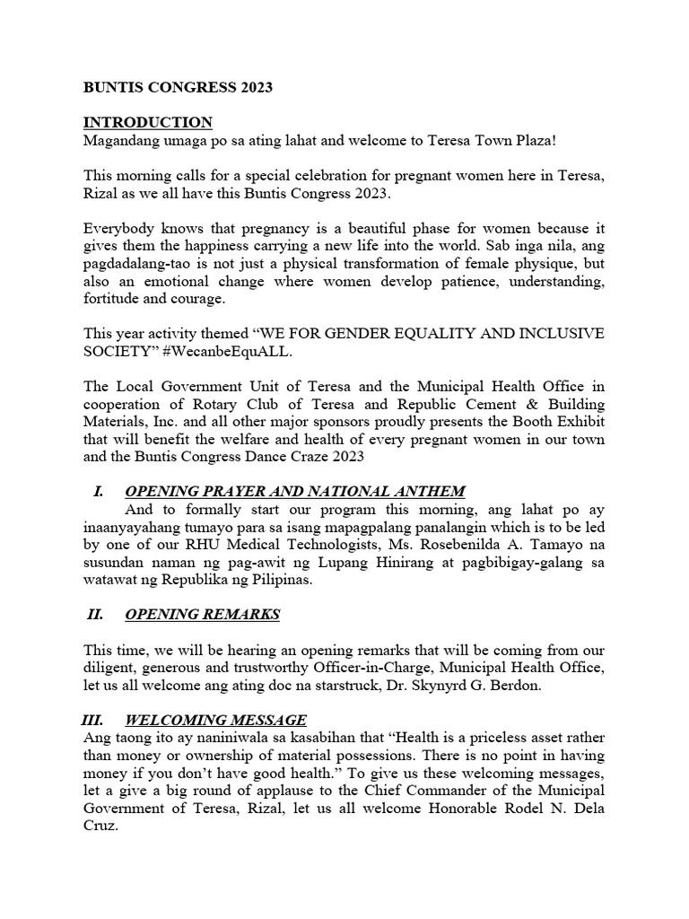 Buntis Congress 2023 | PDF