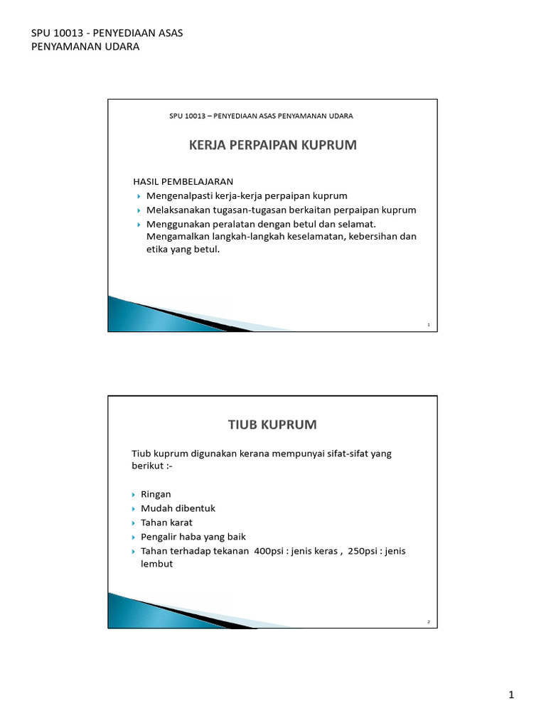 Nota Perpaipan Kuprum | PDF