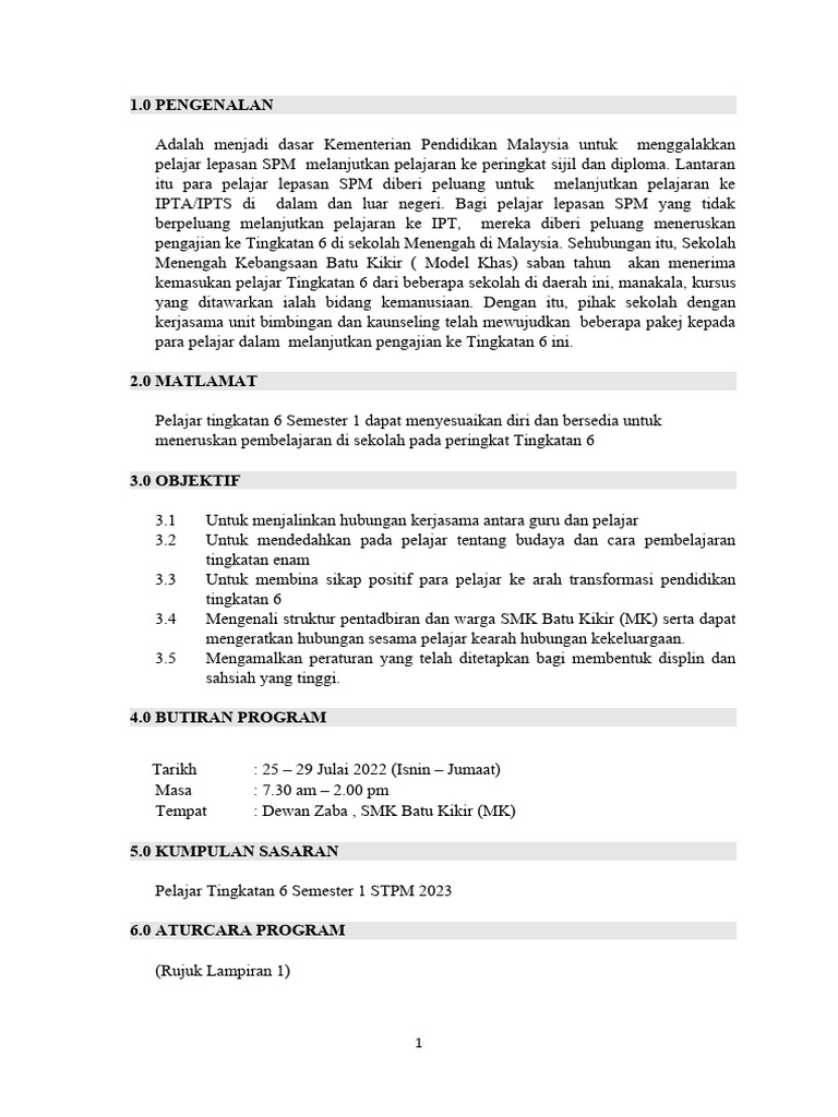 Kertas Kerja Minggu Suai Kenal 2022 2 (Autorecovered) | PDF