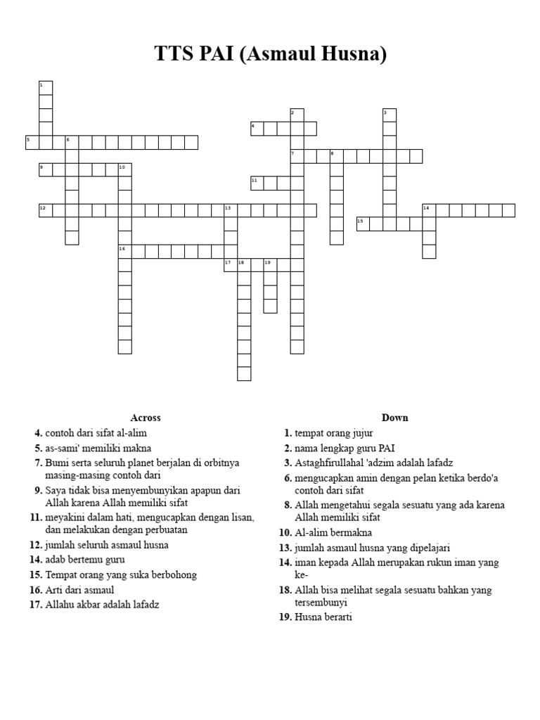 TTS Asmaul Husna KLS 4 | PDF