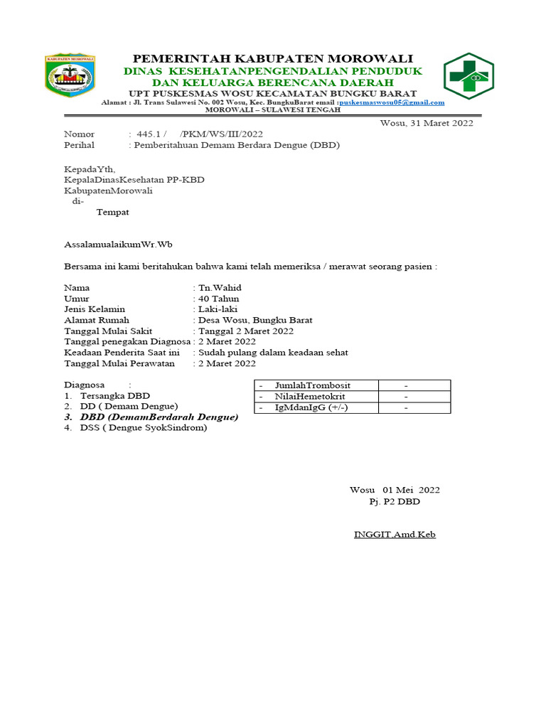 Laporan Penemuan Kasus DBD Bulan Mei | PDF