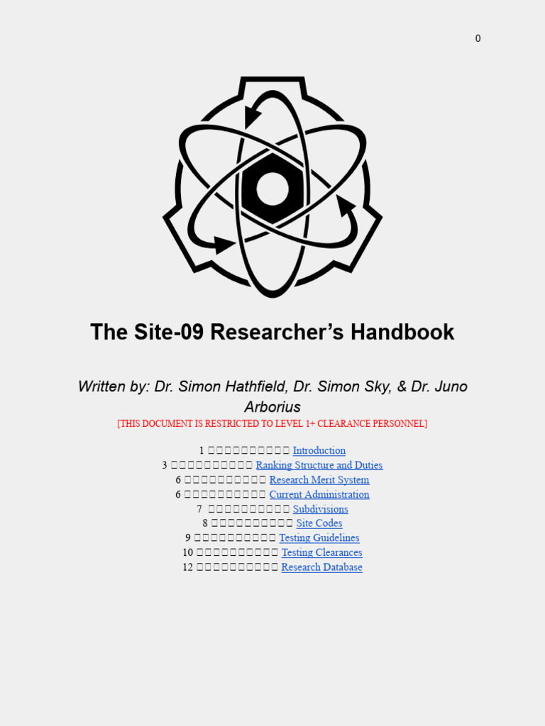 Site-09 Researcher Handbook Guide | PDF | Career & Growth | Business