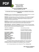 Executive Order No. 009 S. 2022 - Organization of The Barangay ...