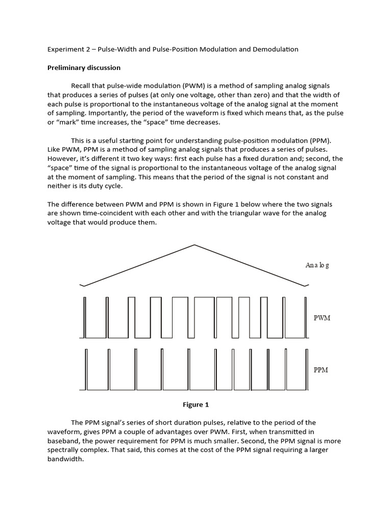 Experiment #2 - PWM and PPM | PDF | Signal Processing | Algorithms