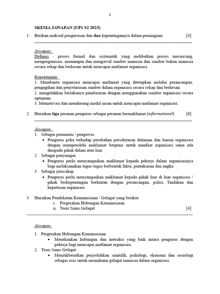 Skema Up1 S2 2023 | PDF