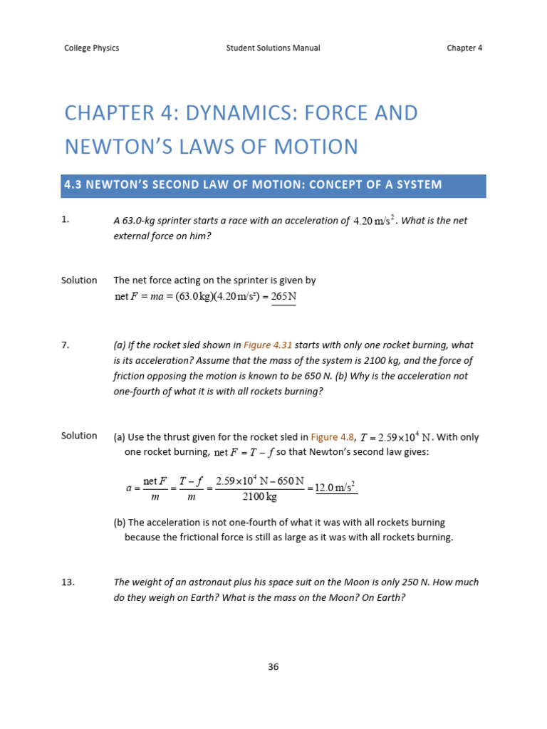Osc Physics Student Sm Ch 4 Forces Pdf Weight Force
