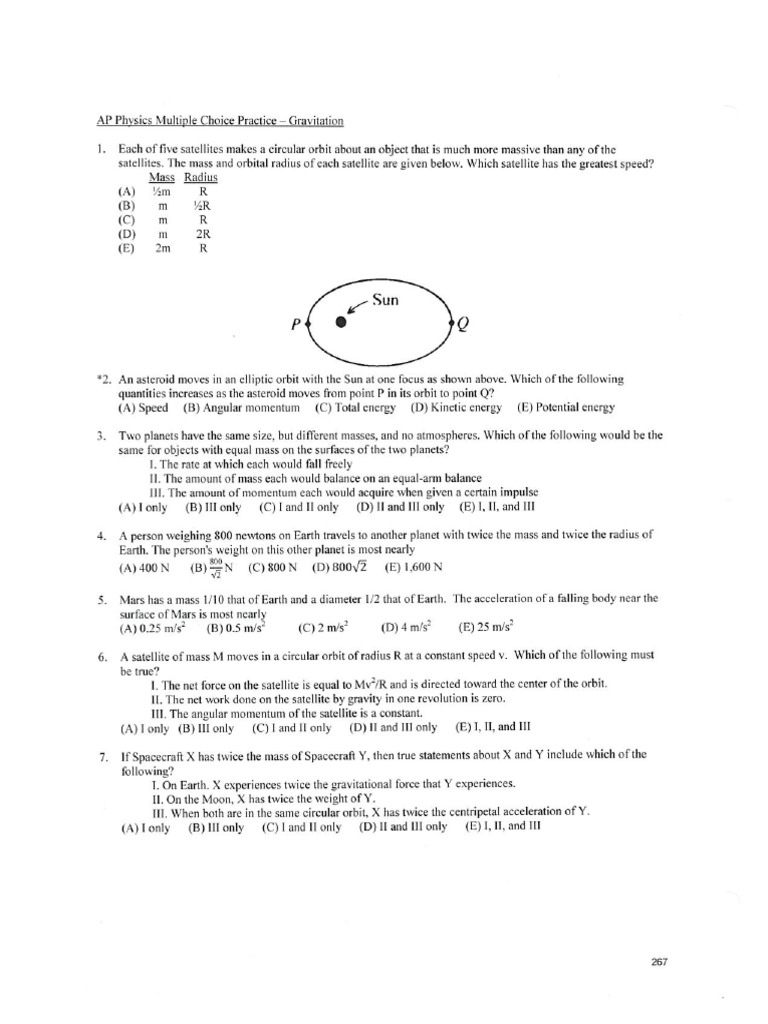 Ap1 Gravity Review MC | PDF