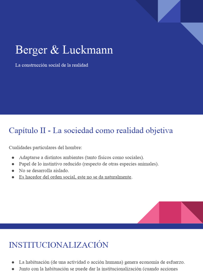 Berger & Luckmann - Cap II y III | PDF | Socialización | Conocimiento