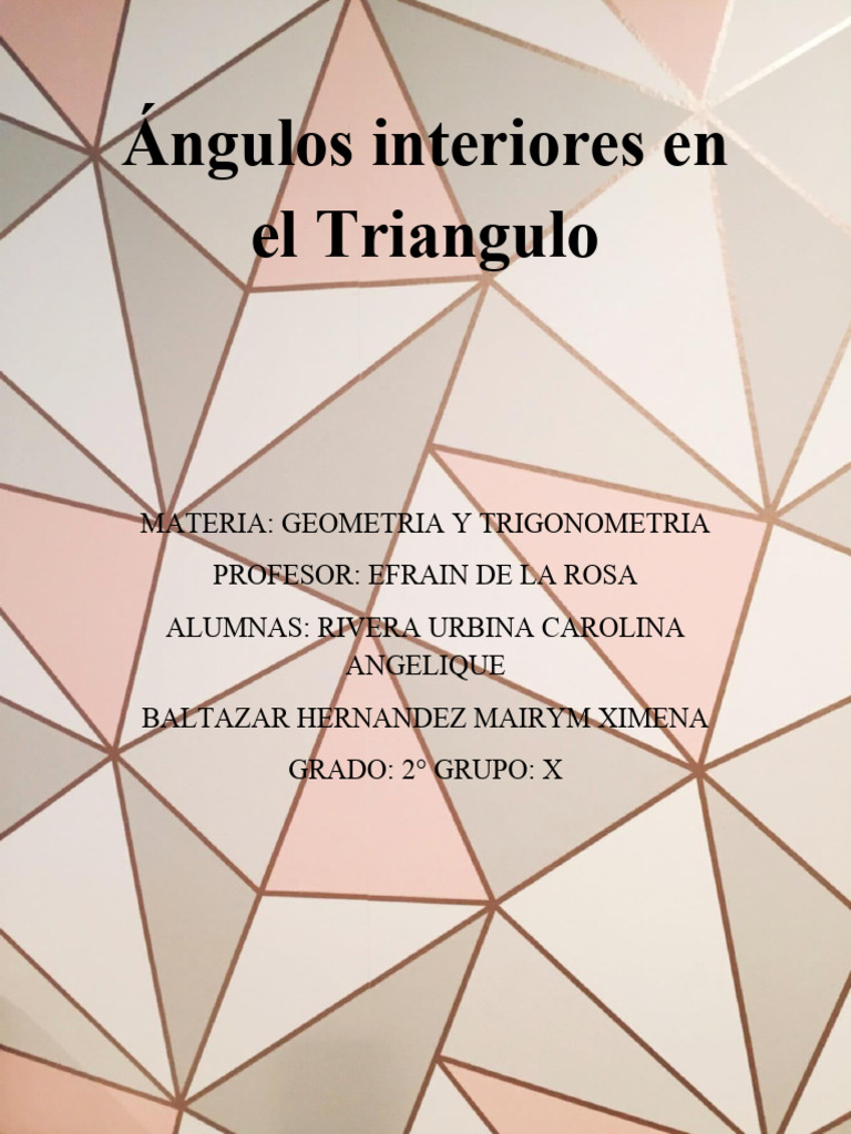 Ángulos Interiores en El Triangulo | PDF | Triángulo | Funciones trigonométricas