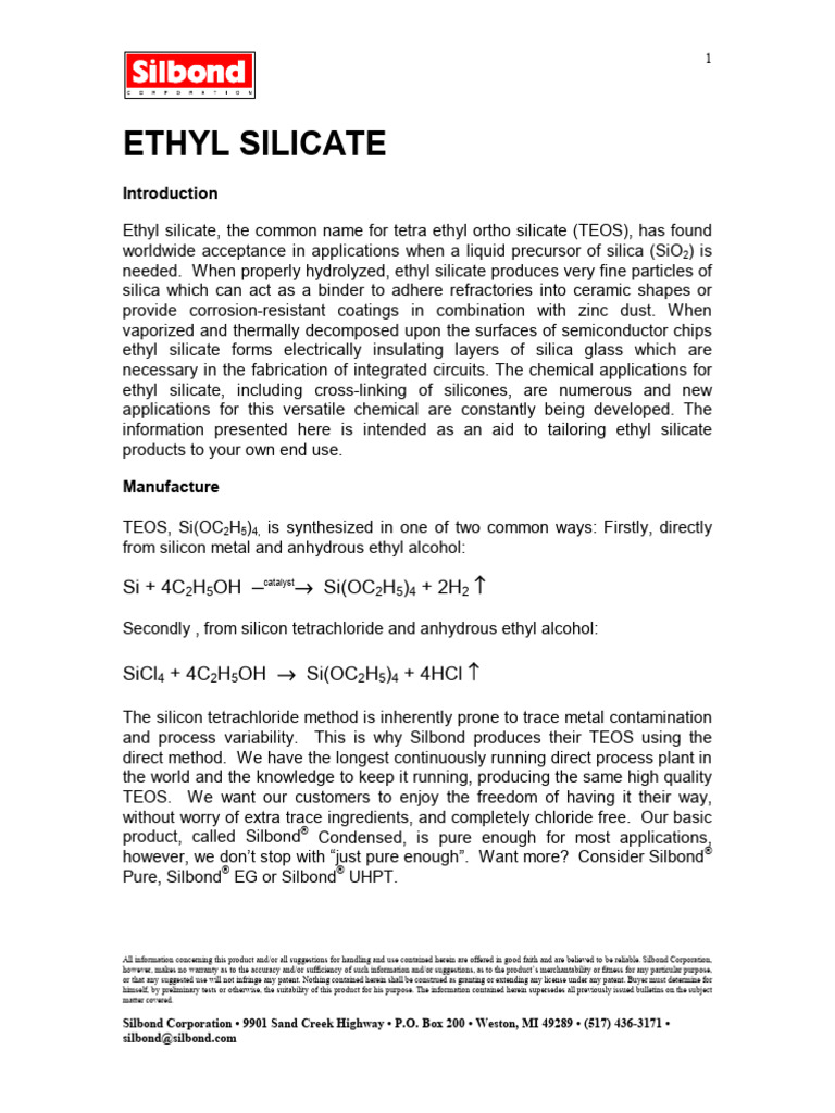 Ethyl-Silicate - Gel Test | PDF | Silicon | Gel